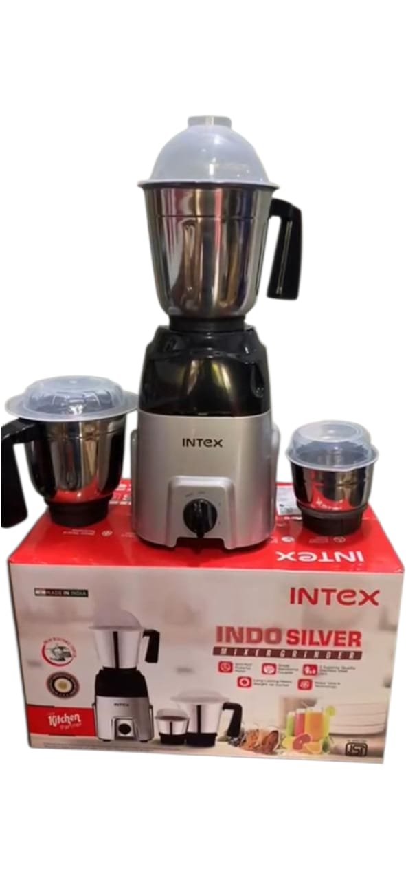 INTEX INDO SILVER Mixer Grinder 3 Jars, 800W - electrocare.lk